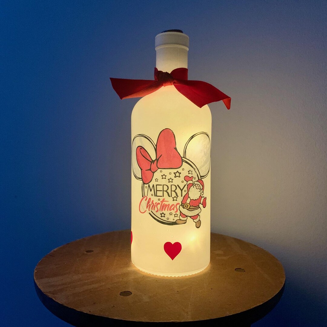 Disney, Christmas Decoration, Light up Bottle, Mickey Mouse, Merry ...