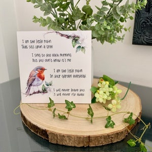 Robin Sign, Memorial Keepsake, I Am the Little Robin That Sits Upon a ...