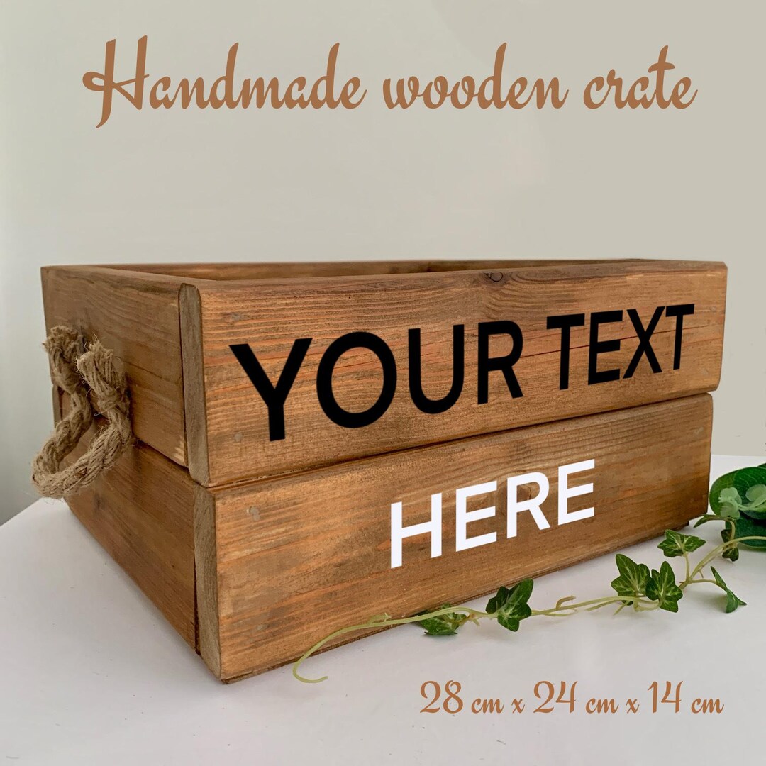 Wooden Rustic Hamper Box, Wedding Crate, Birthday Crate, Gift Box ...
