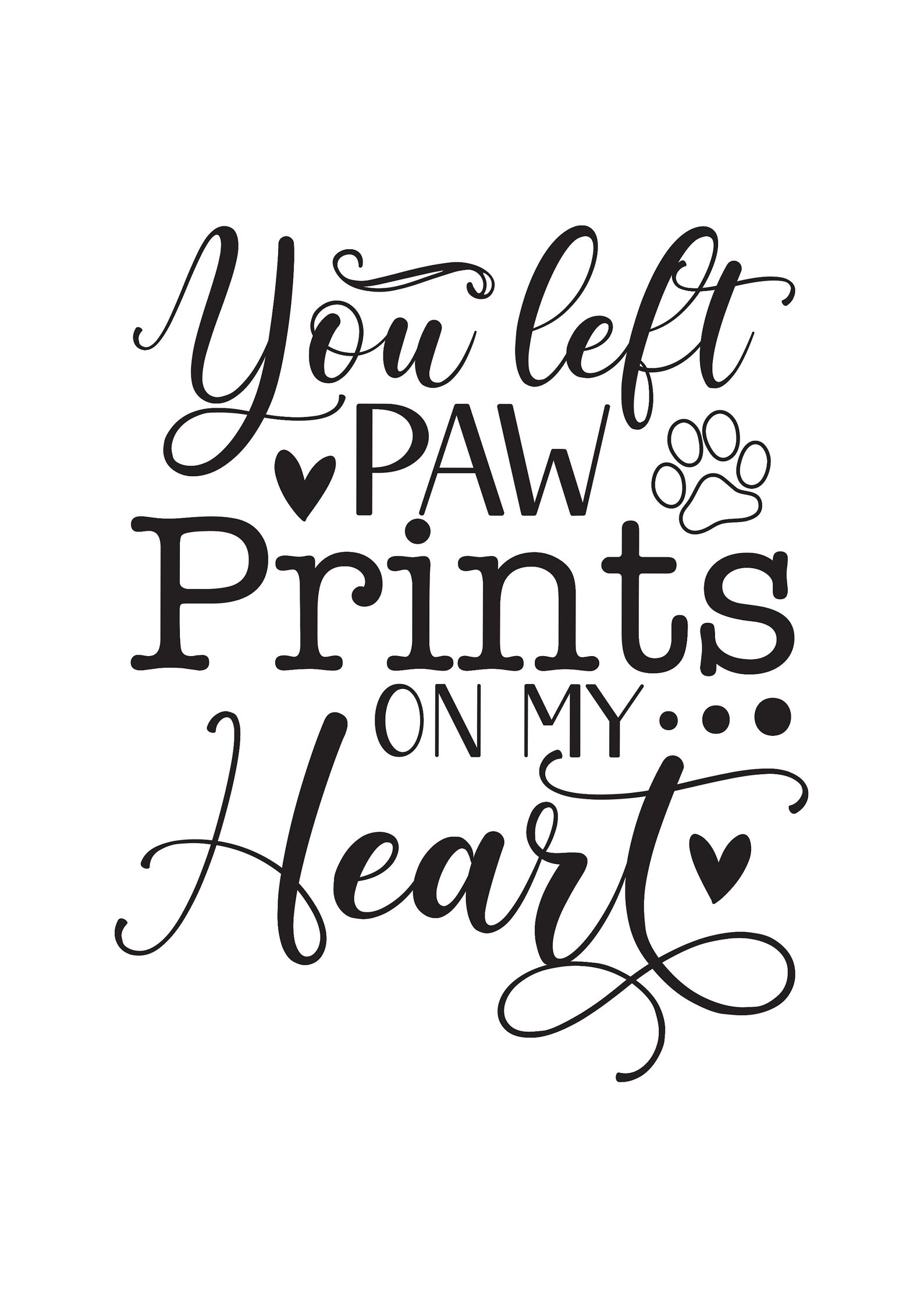 Paw Prints on My Heart Print: Memorial Quote, Home Decor (A4 Digital ...