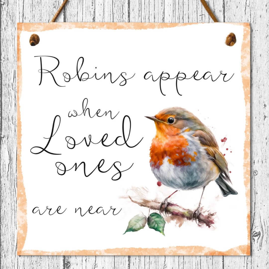 Robin Memorial Wooden Sign: Sympathy Gift (15 Cm) Grieving Support Gift ...