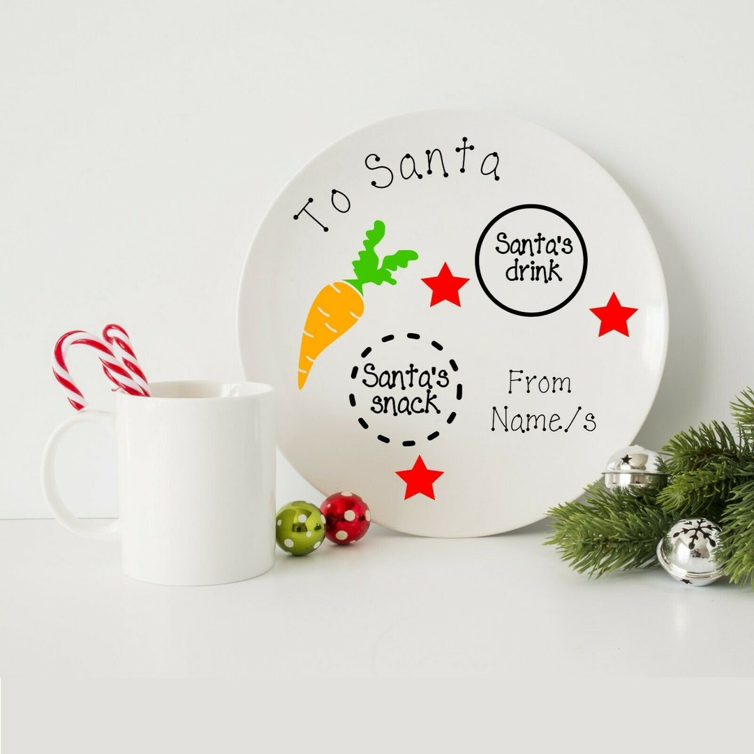 Personalized Santa Plate Stickers: DIY Christmas Eve Vinyl Decals - Etsy