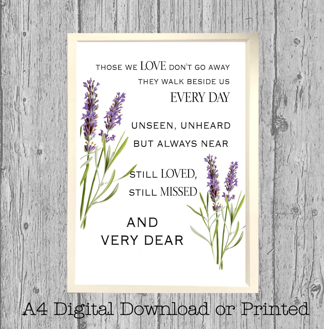 Memorial Quote Art Print: Remembrance Gift (A4 Digital Download) - Etsy