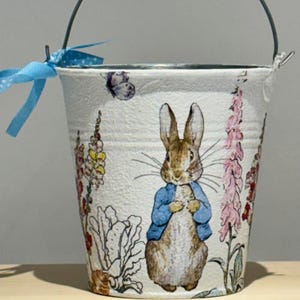 Peter Rabbit Beatrix Potter Bucket: Nursery Decor, Pencil Holder ...