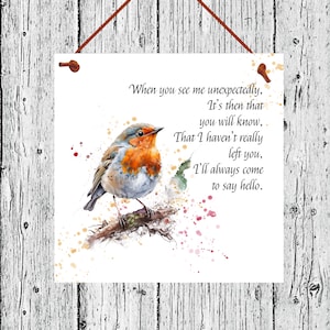 Memorial Robin Sign, Remembrance Keepsake for Loved Ones, Home Decor ...