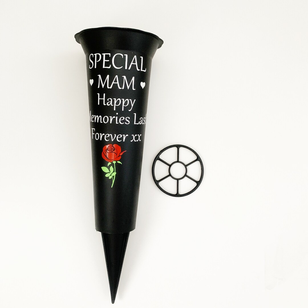 Personalised Memorial Vase | Grave/crem Vase/flower Pot | Remembrance ...