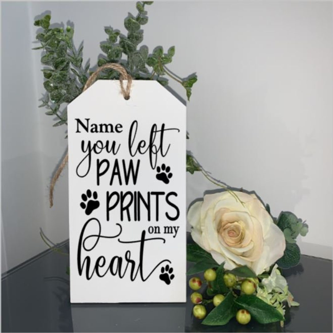 Pet Memorial Sign Personalised Wall Hanging Grieving Gift Sympathy ...