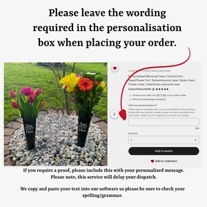 Cemetery Vase Grave Graveside Memorial Flower Plastic Black Spike ...