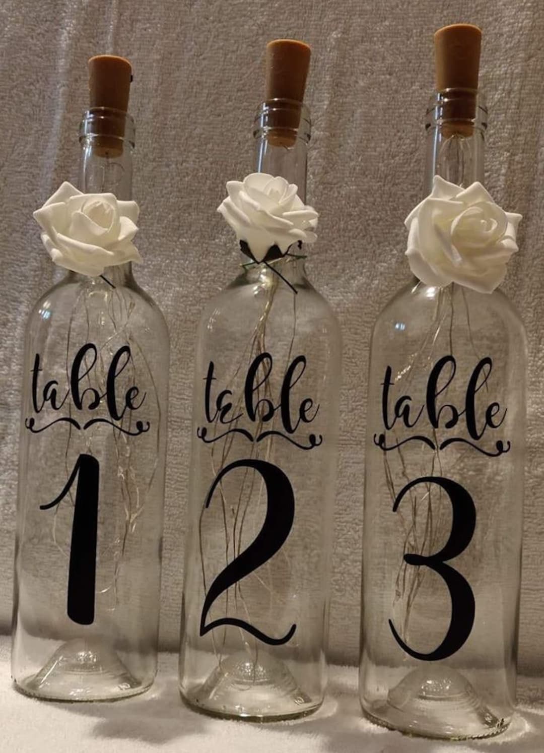 Wedding Table Number Stickers: DIY Bottle Decor - Etsy