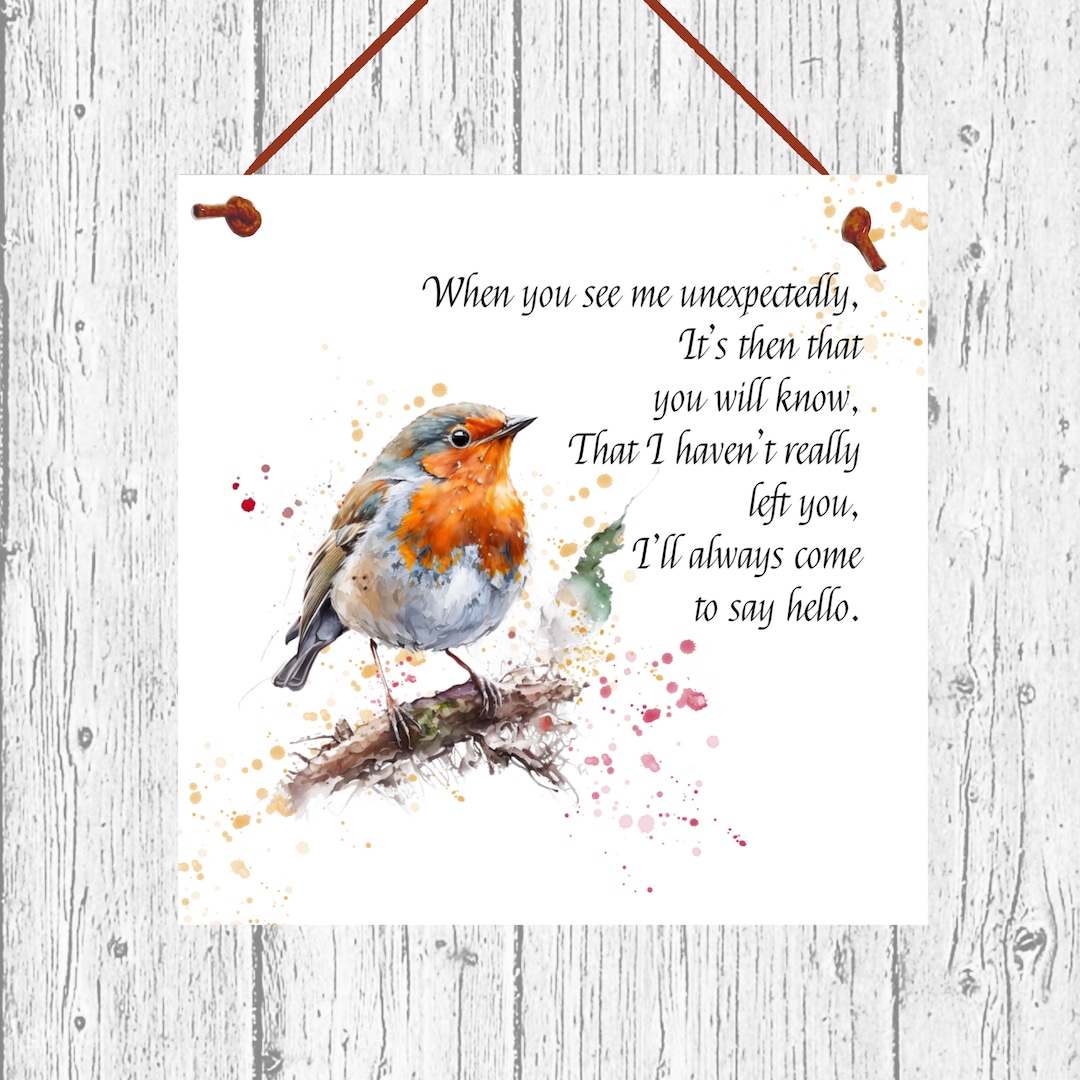 Memorial Robin Sign, Remembrance Keepsake for Loved Ones, Home Decor ...