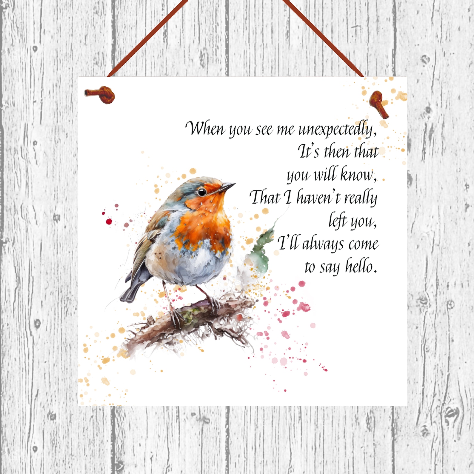 Memorial Robin Sign, Remembrance Keepsake for Loved Ones, Home Decor ...
