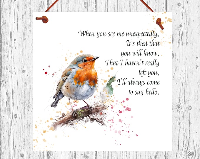 Handmade Memorial Robin Sign: Sentimental Keepsake for Remembrance ...