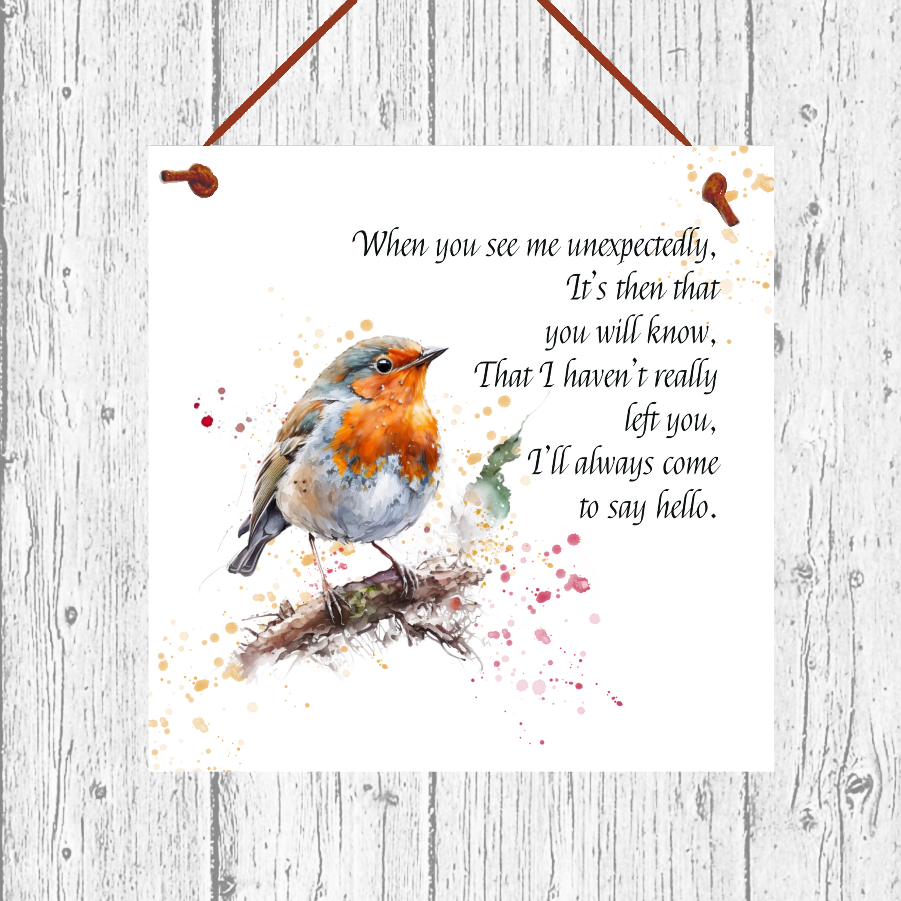 Handmade Memorial Robin Sign: Sentimental Keepsake for Remembrance ...