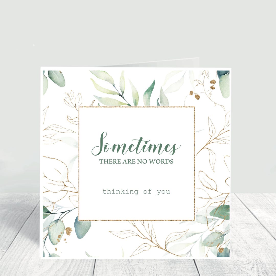 Minimalist Sympathy Card: Sometimes There Are No Words - Blank Inside ...