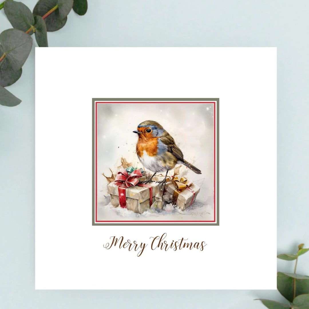 Robin Christmas Card, Merry Christmas, Loved Ones Robin Card, Greeting ...