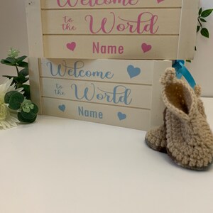 Baby Box, Welcome to the World, Wooden Crate, 26 X 11 X 21 Cm New Baby ...