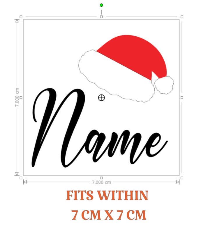Personalized Santa Hat Name Decal - DIY Christmas Mug Sticker - Etsy