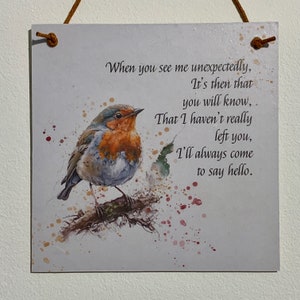 Memorial Robin Sign, Remembrance Keepsake for Loved Ones, Home Decor ...