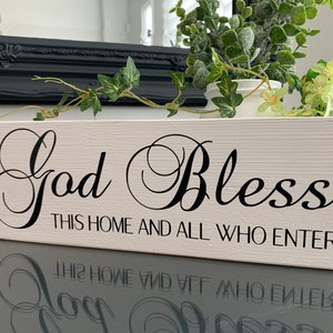 God Bless This Home Wooden Sign Rustic Entryway Shelf Sitter ...