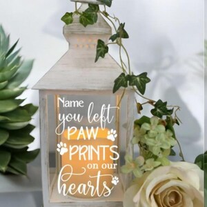 Memorial Lantern Personalized Pet Gift LED Candle Keepsake for Grieving ...