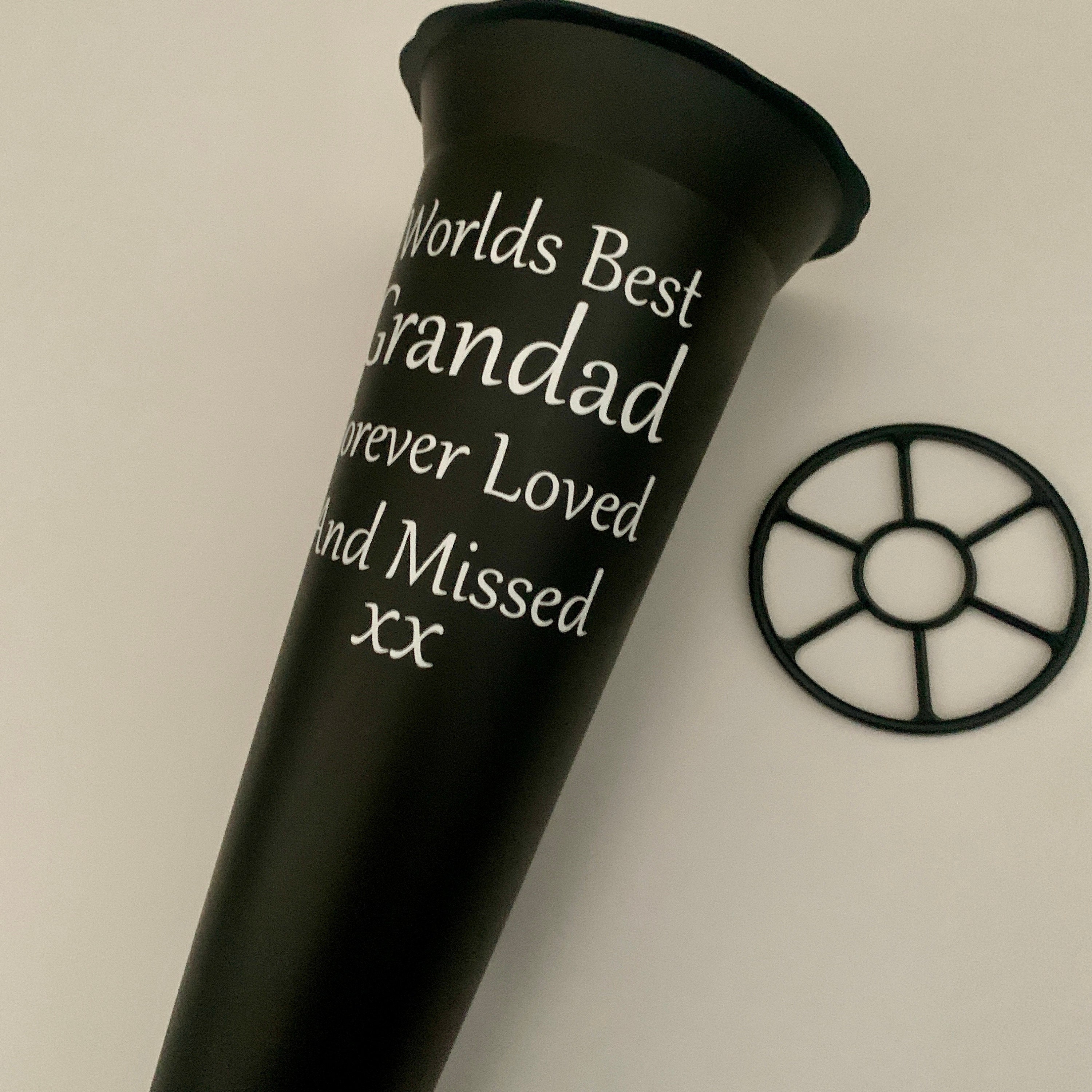 Personalised Grave Spike Vase Memorial Garden Flower Holder Remembrance ...