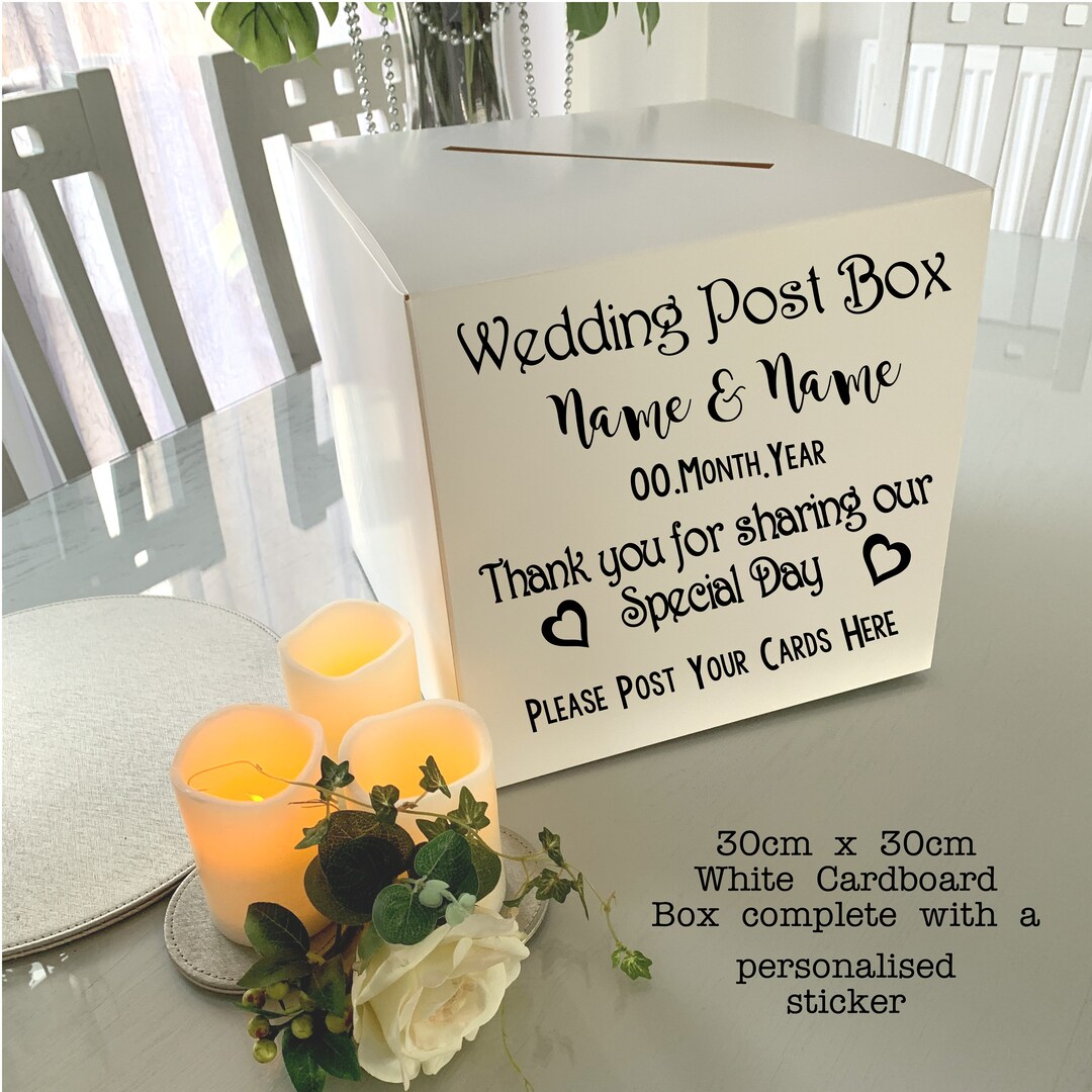 Wedding Cards Post Box, Handmade Wedding Greetings Card Box in White ...