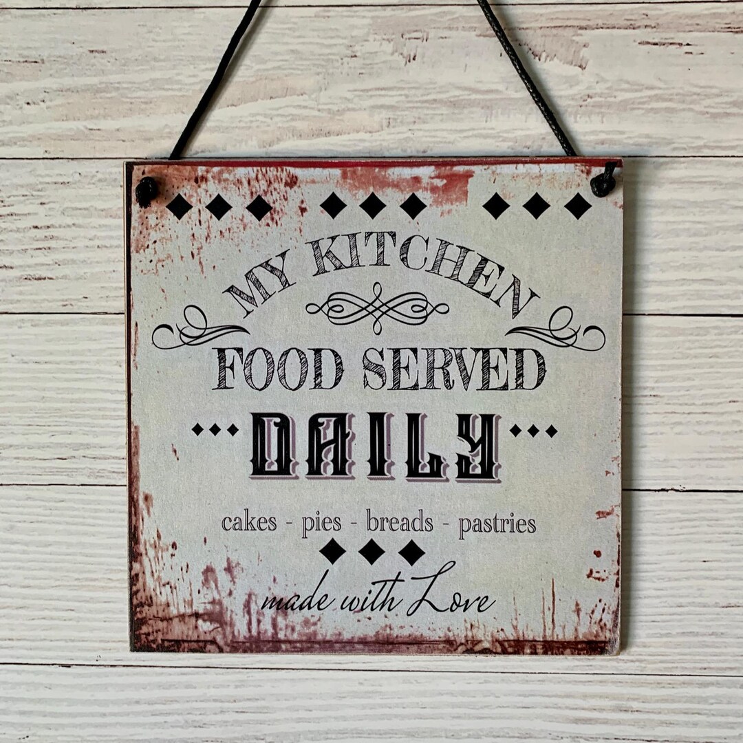 Kitchen Sign, Home Decor, Wooden Sign, Wall Hanging Sign, My Kitchen ...