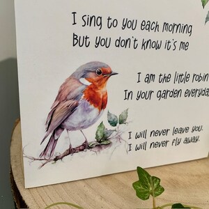 Robin Sign, Memorial Keepsake, I Am the Little Robin That Sits Upon a ...