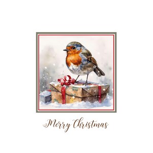 Robin Christmas Card, Merry Christmas, Loved Ones Robin Card, Greeting ...
