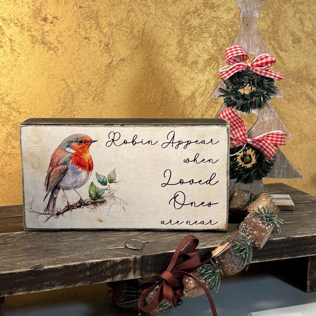 Vintage Wooden Robin Sign: Comfort Gift, Farmhouse Christmas Decor - Etsy