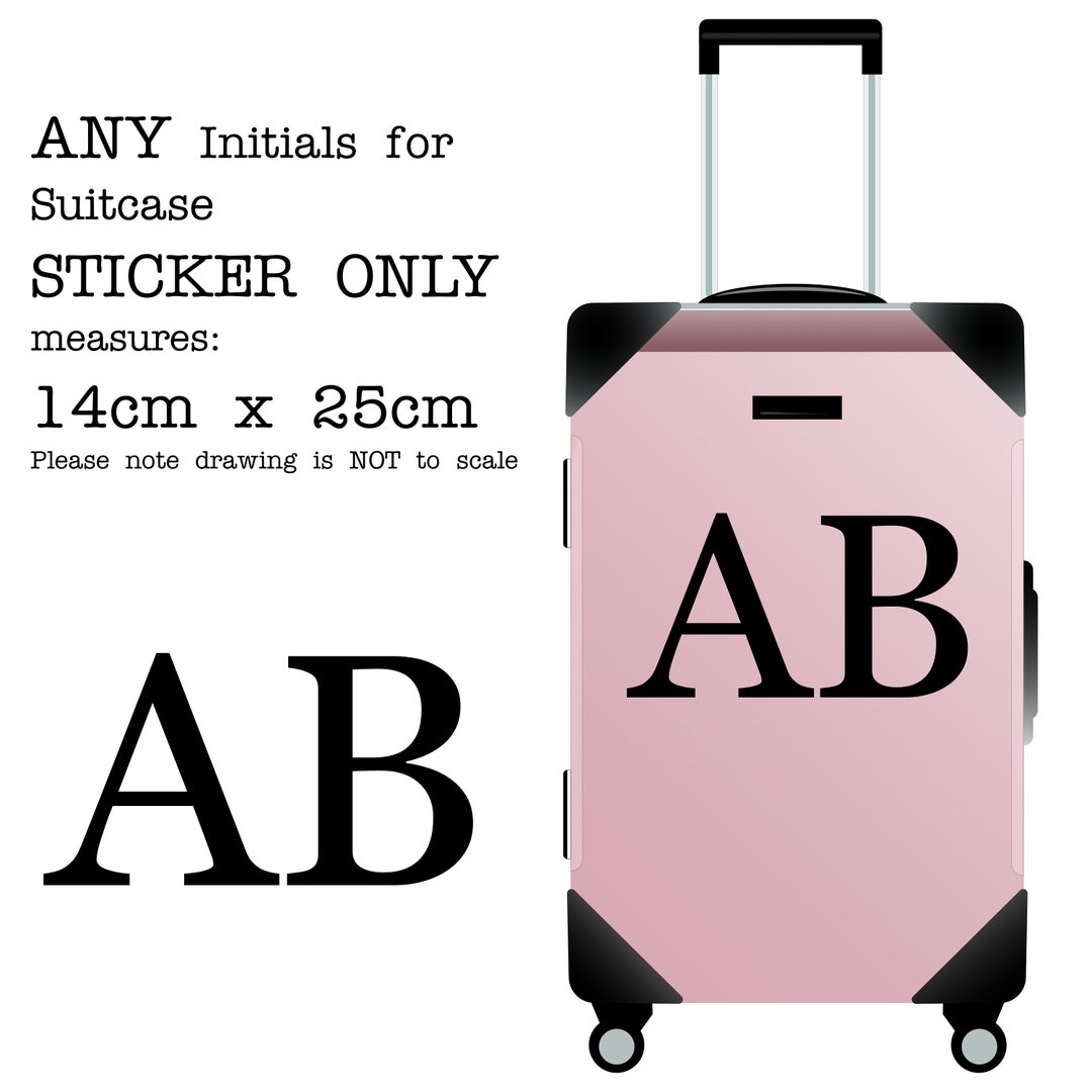 Suitcase Sticker, Initial Name Sticker for Suitcase, Suitcase Sticker ...