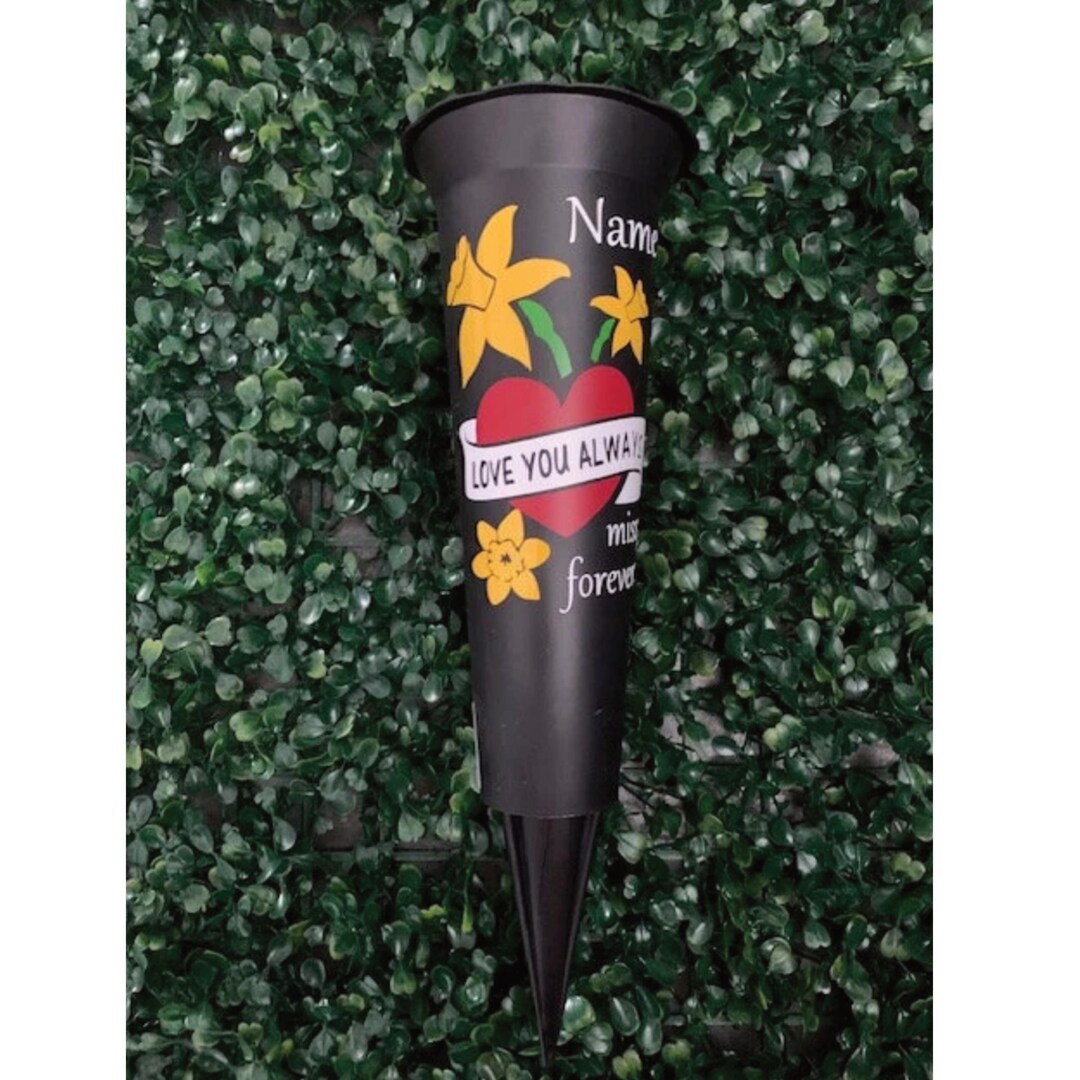 Personalized Memorial Vase | Grave Vase/flower Pot | Remembrance Vase ...