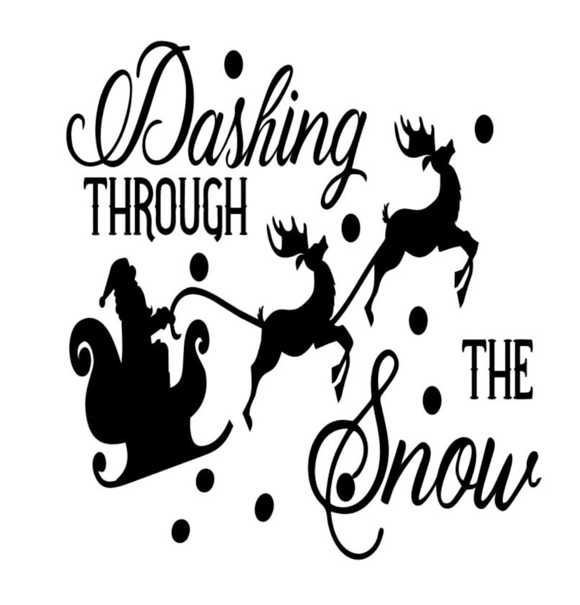 Christmas Stickers, Dashing Through the Snow Vinyl Sticker: Christmas ...