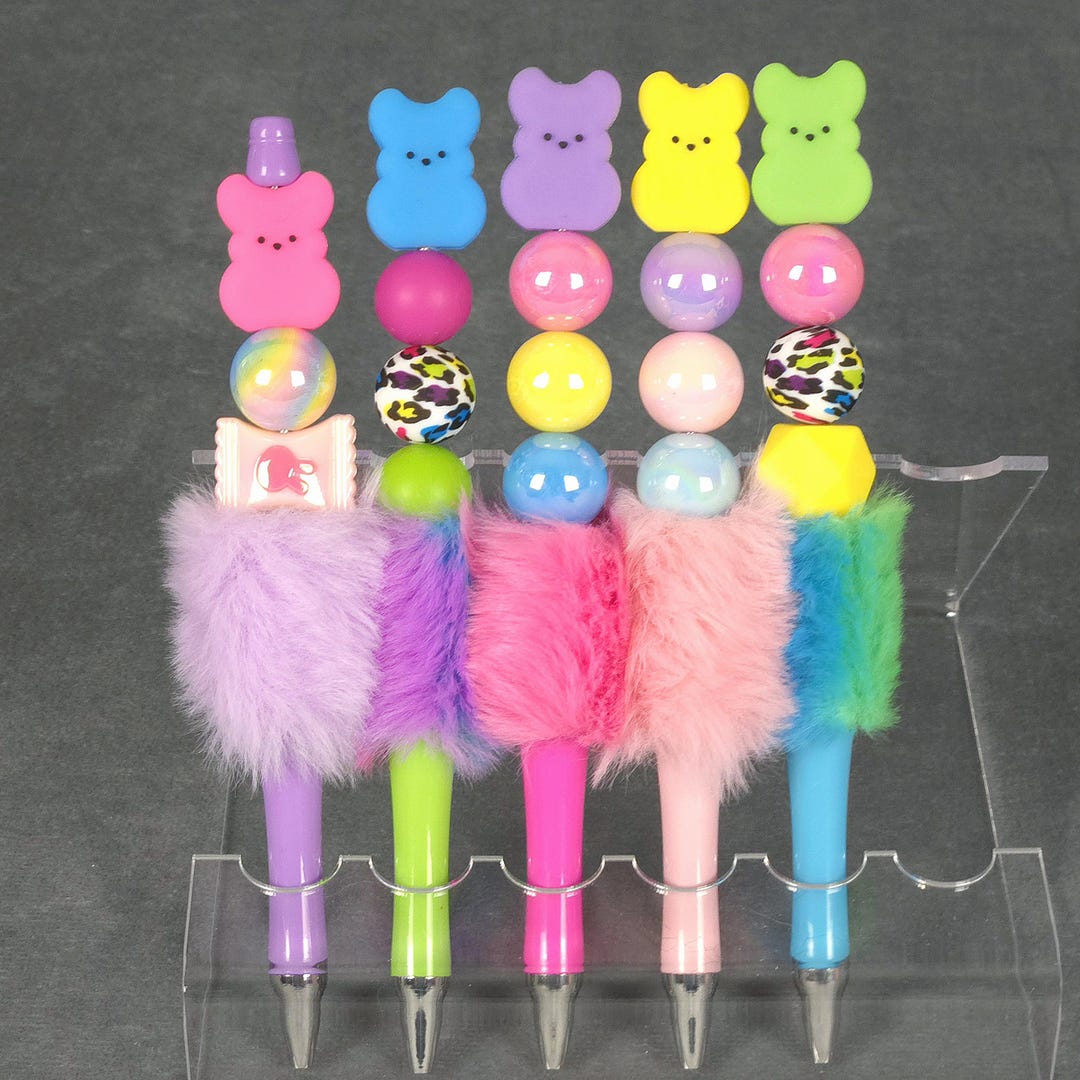 Peeps Fancy Furry Beaded Pens in Neon Easter Spring Colors With ...