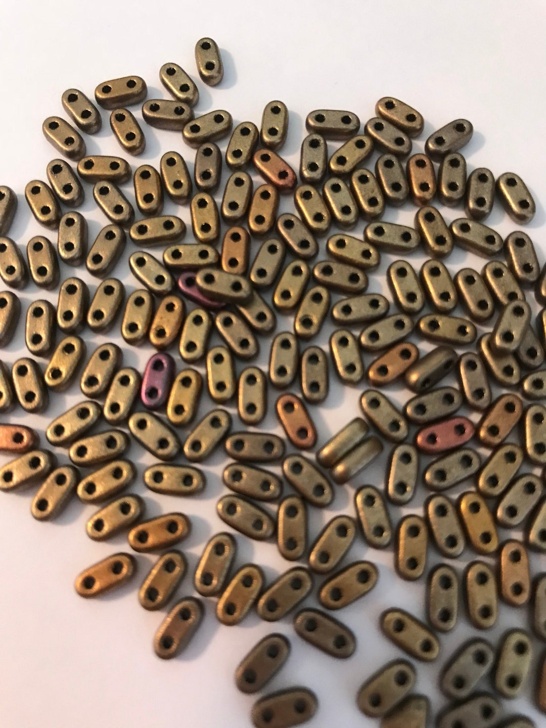 2-hole Shim Beads 6x2mm Metallic Mix Czech Glass 10 - Etsy