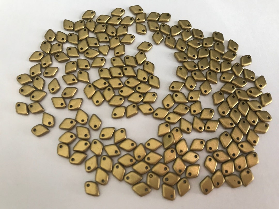 BULK Dragon Scale Beads 1.5x5mm Metallic Olivine Czech Glass 50 Grams ...