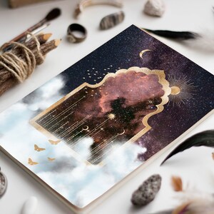 Starry Cosmos Journal, Cosmic Portal, Celestial Sun Moon Stars Journal ...