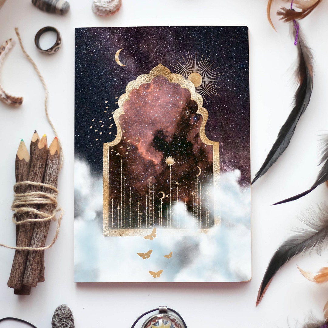 Starry Cosmos Journal, Cosmic Portal, Celestial Sun Moon Stars Journal ...