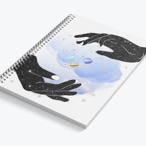 Cosmic Hands Notebook, Spiral Notebook, Blank Spiral Journal, Cosmic ...