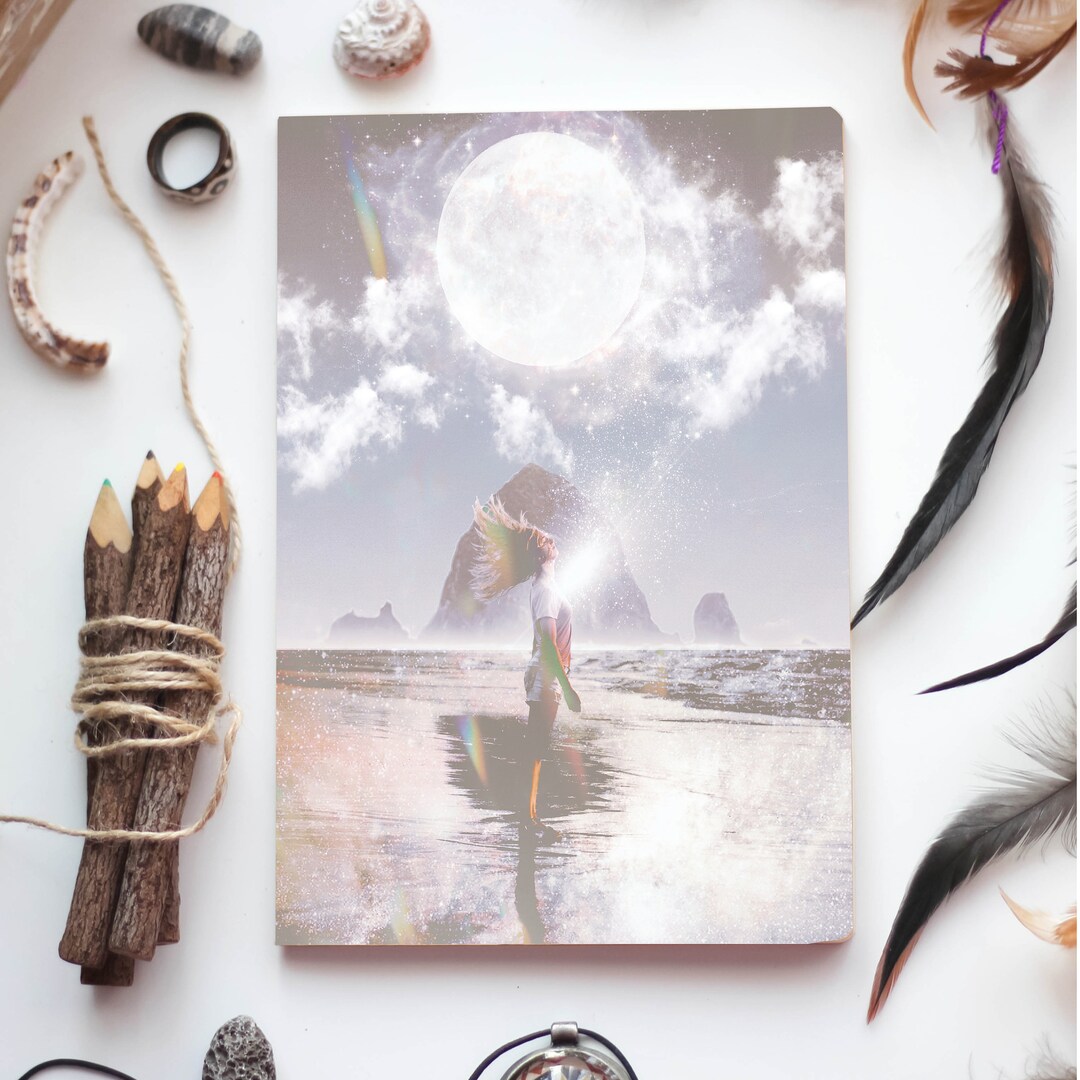 Moon Notebook Mediation Notebook Moon Phase Gift Meditation - Etsy