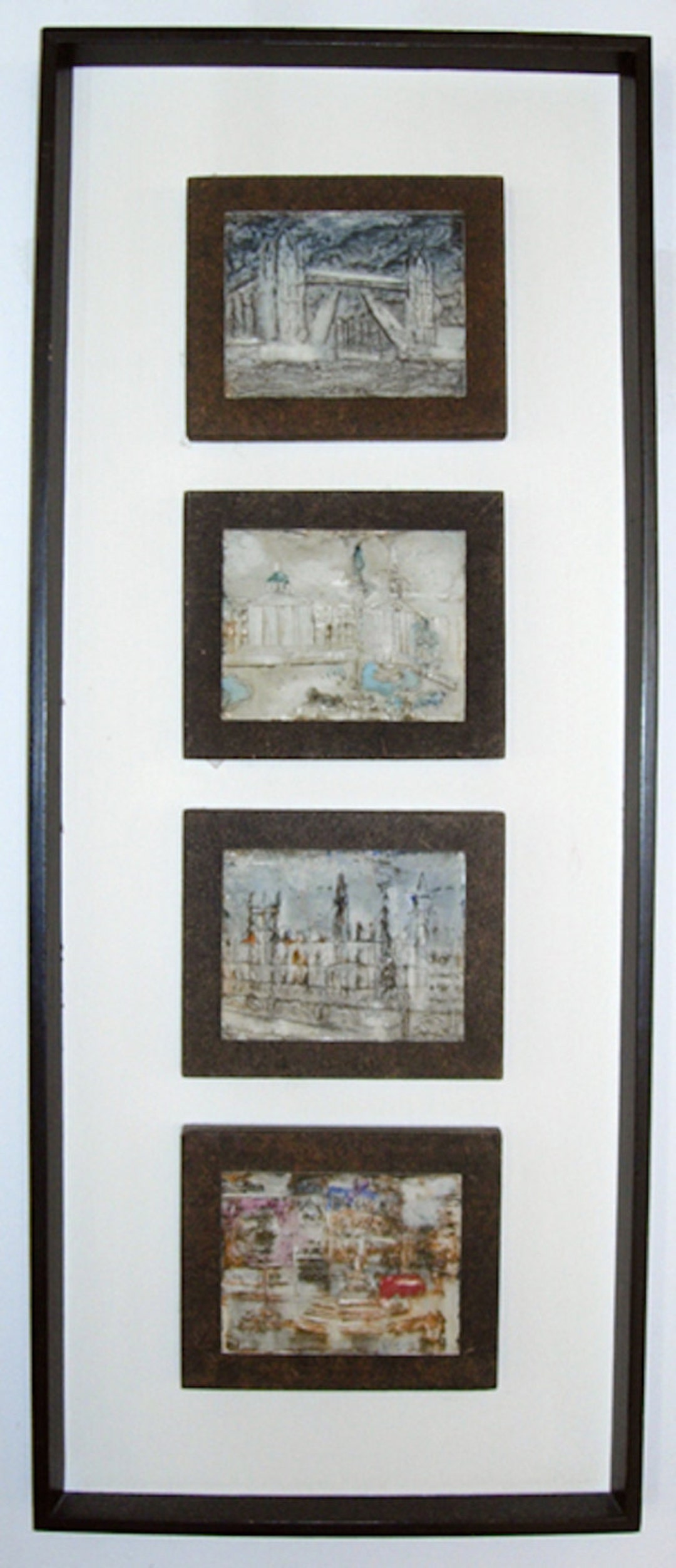 Original Abstract Expressionist London Cityscape Oil Painting Vertical ...