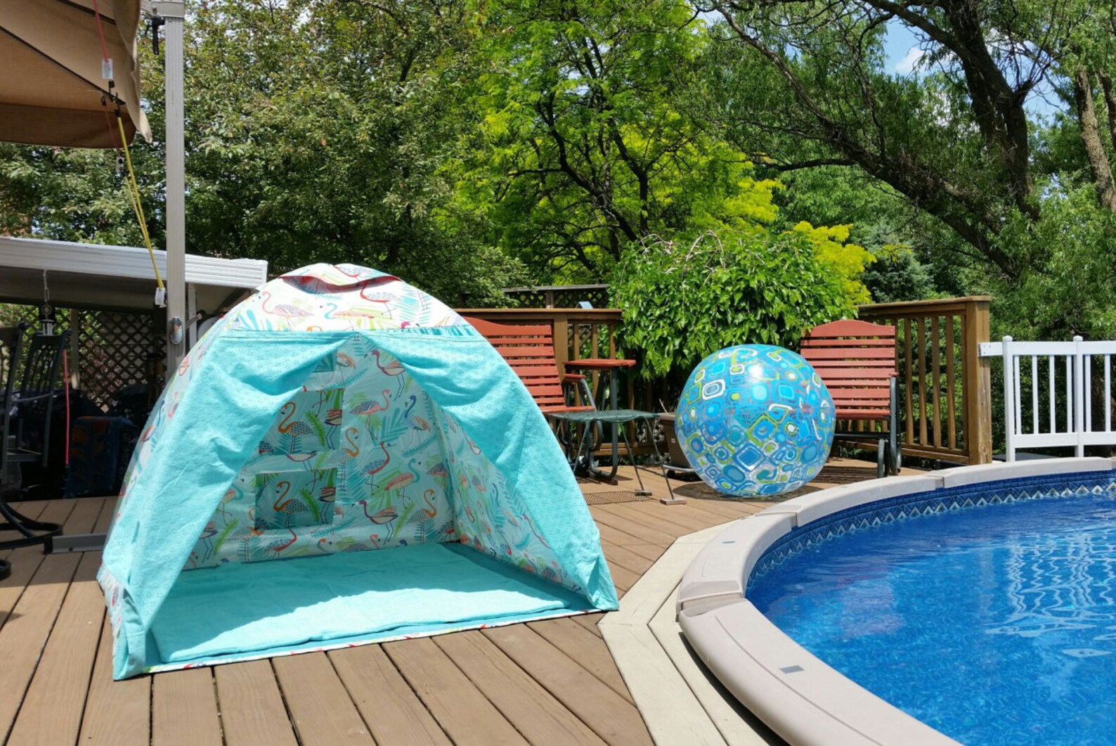 Flamingo Camp Tent, Poolside Shelter, Poolside Shade, Shade Tent ...
