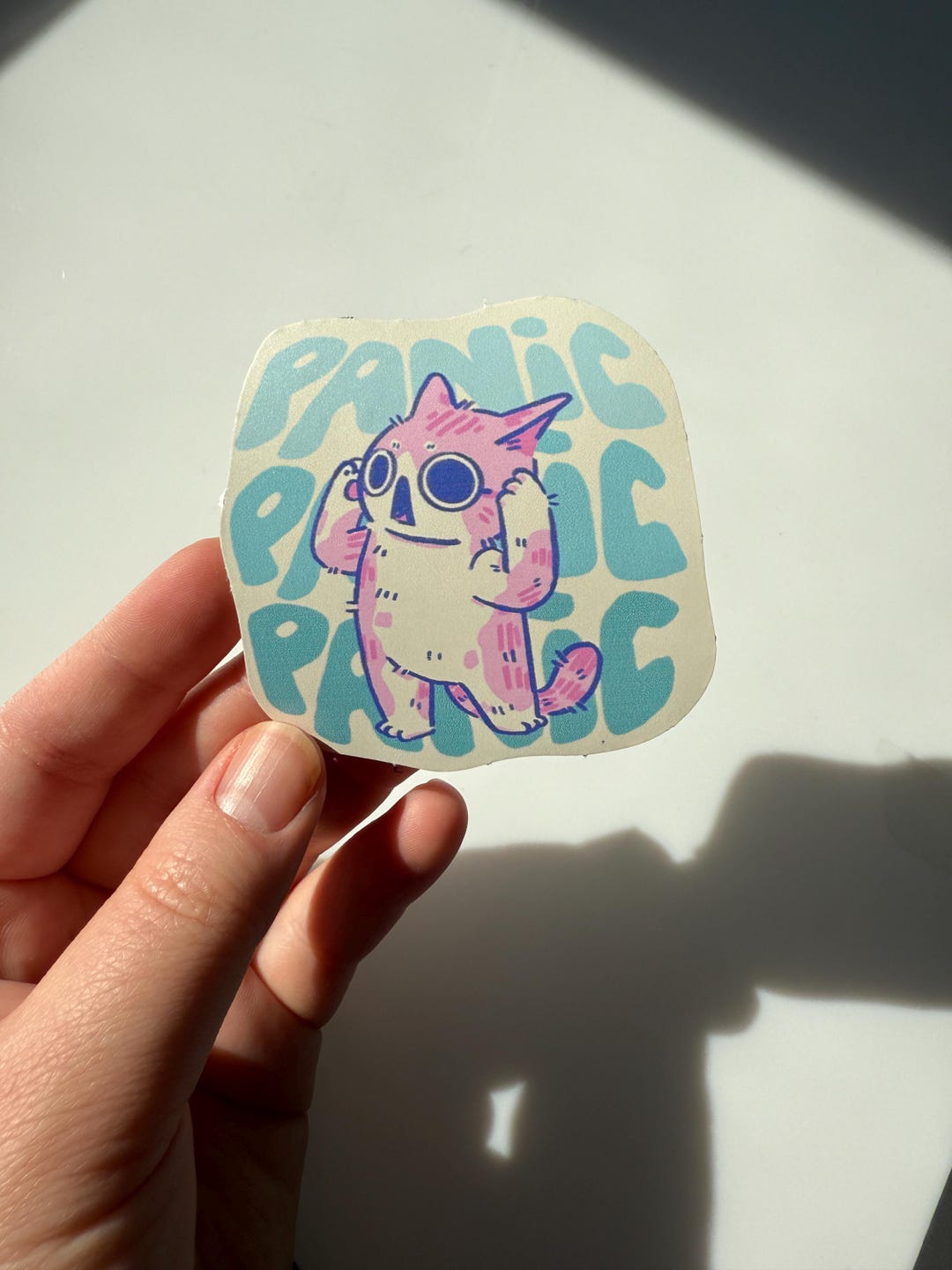Cute Panic Cat Sticker, Funny Relatable Sticker, Vinyl Stickers ...