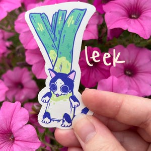 Veggie Cat Sticker, Vegetable Sticker Set, Flower Themed Stickers ...