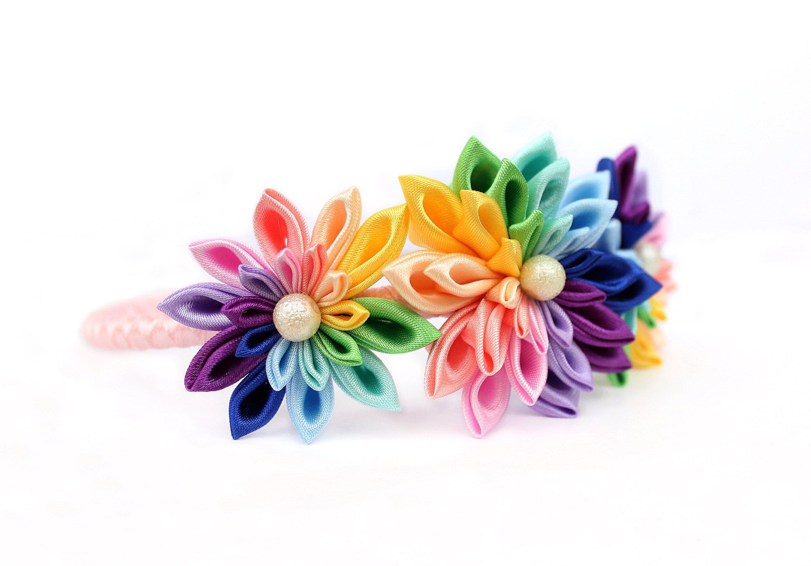 Rainbow flower headband/ Colorful headband/ Gift for kids | Etsy