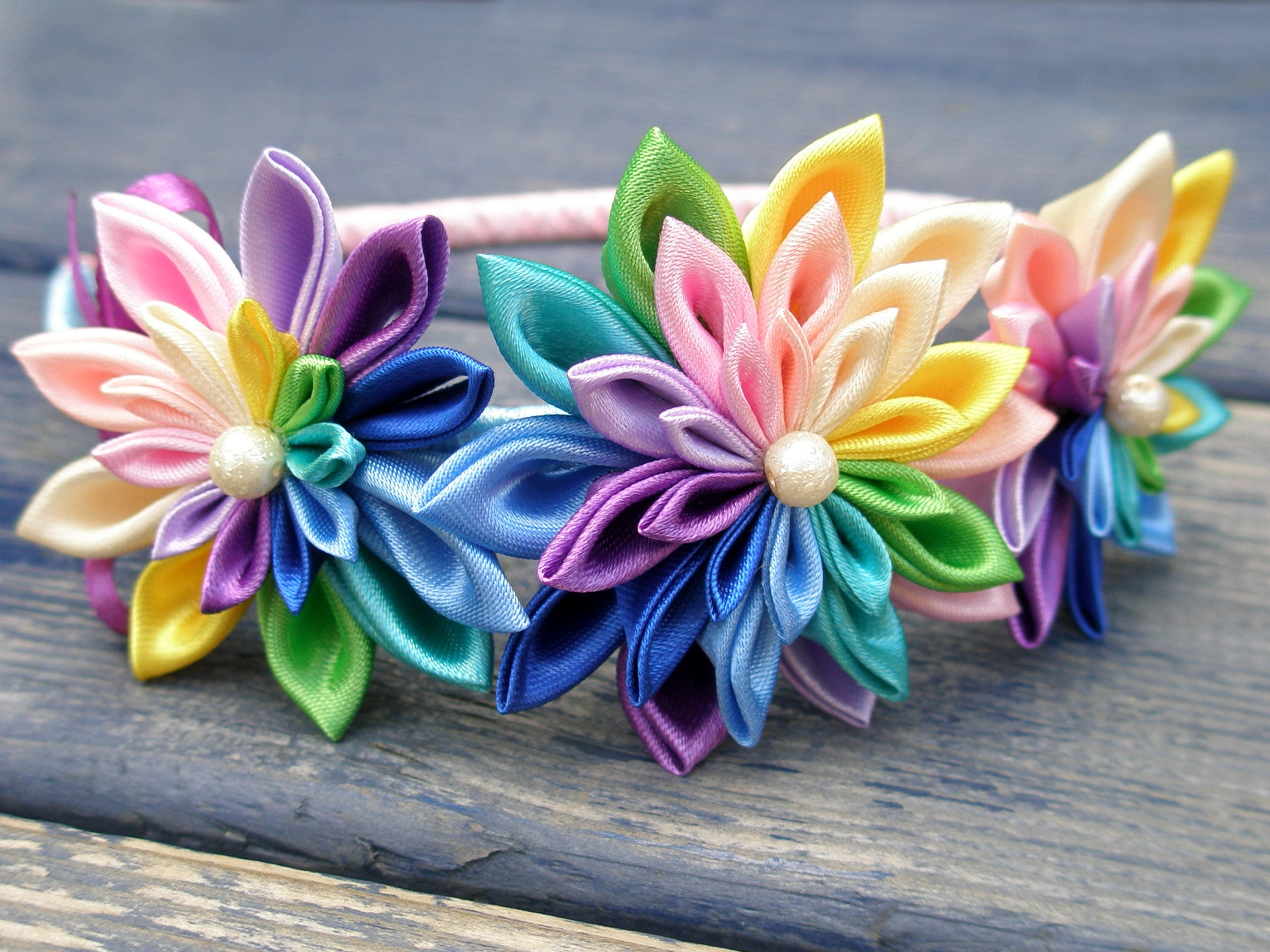 Rainbow flower headband/ Colorful headband/ Gift for kids | Etsy