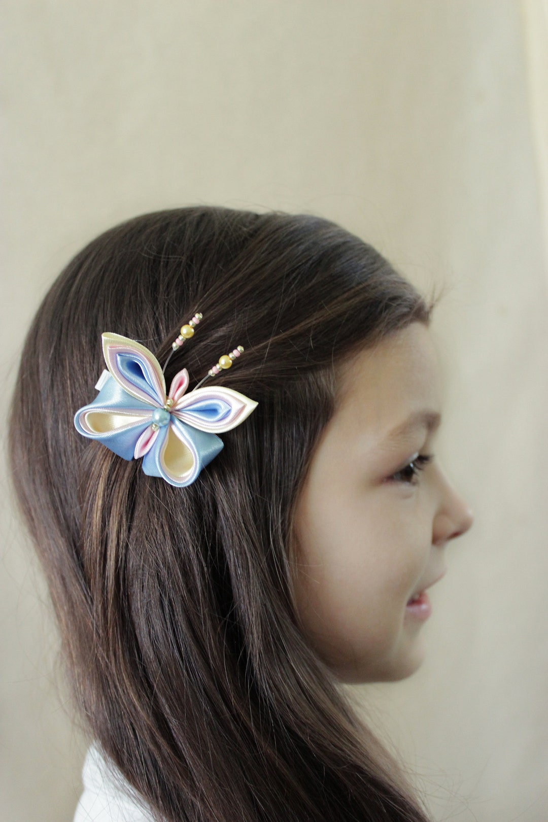 Butterfly Hair Accessory for Toddler Hair Clip With Alligator. Kanzashi ...