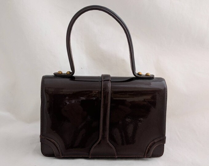 Vintage Hand Bag | 1950's-1960's Mini Dark Brown Purse | Retro Chic ...