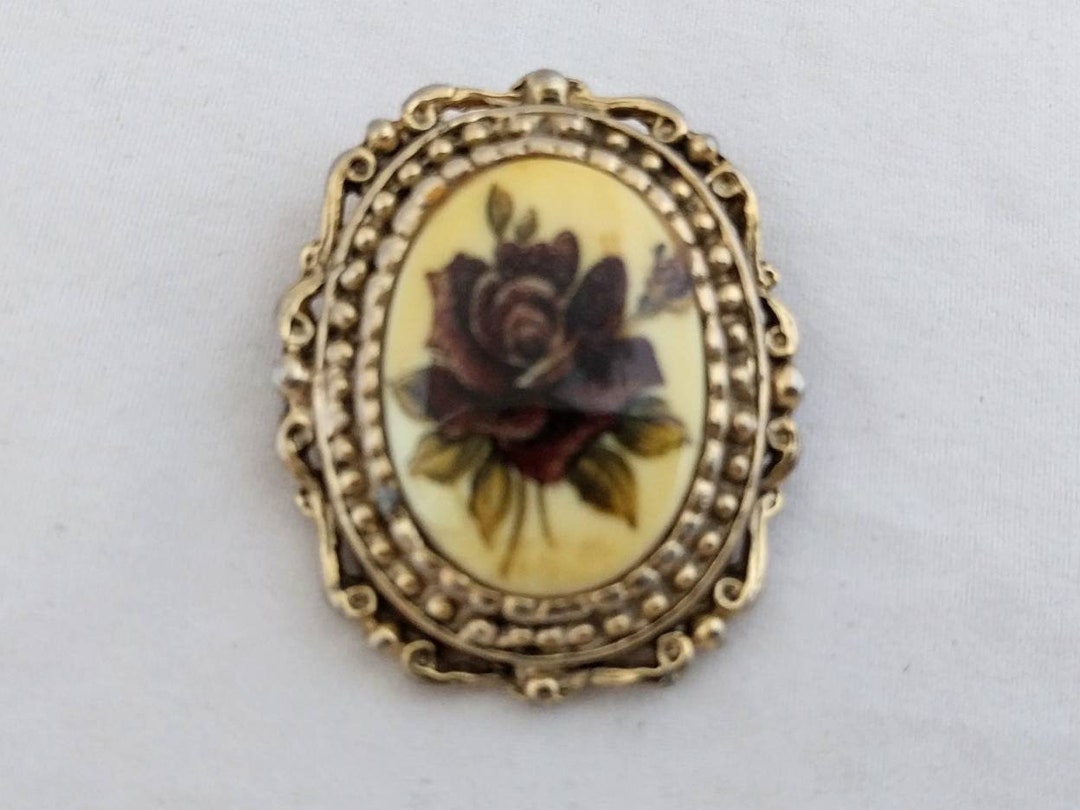 Vintage Scarf Ring With Rose - Scarf Clip - Etsy