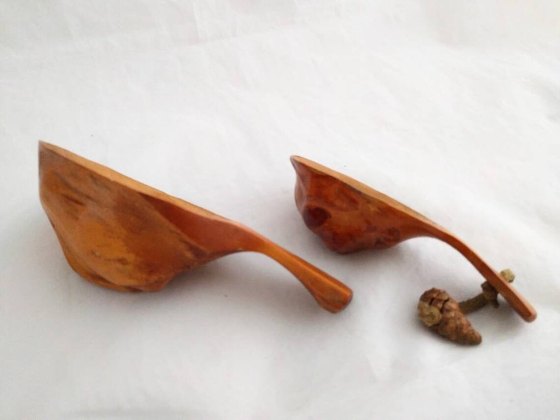 Vintage Woodlands Carved Wood Canoe Cups - Etsy